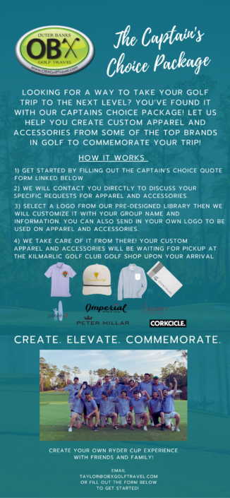 Captain's Choice Package | OBX Golf Travel - Host your own Ryder Cup!